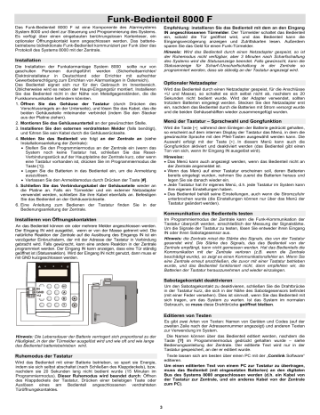 Indexa 8000 F Bedienungsanleitung | Manualzz