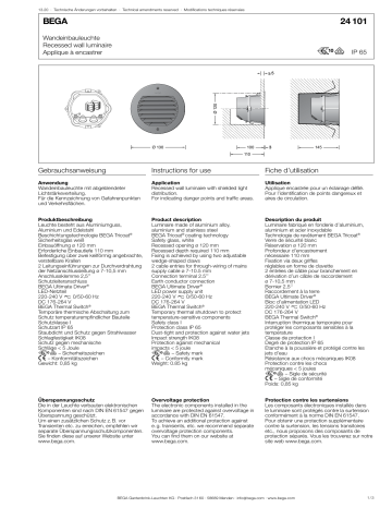 Bega 24 101 K4 Recessed wall luminaire Instructions for use | Manualzz