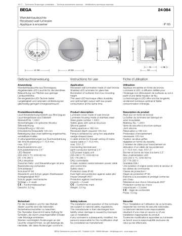 Bega 24 084 K4 Recessed wall luminaire Instructions for use | Manualzz