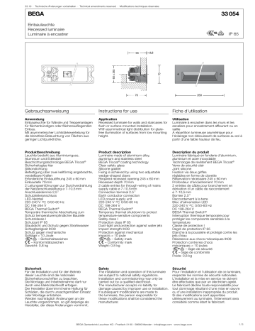 Bega 33 054 K4 Recessed luminaire Instructions for use | Manualzz