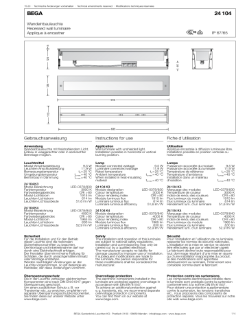 Bega 24 104 K4 Recessed luminaire Instructions for use | Manualzz