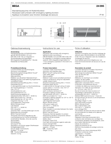 Bega 24 095 K4 Recessed wall luminaire Instructions for use | Manualzz