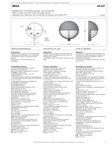 Bega 24 347 W K4 Wall luminaire Instructions for use | Manualzz