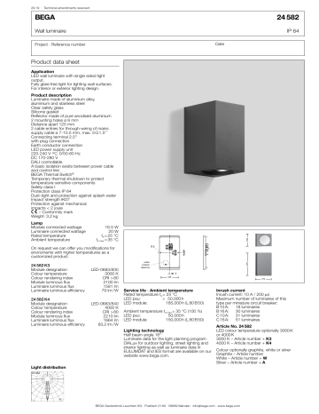 Bega 24 582 W K4 Wall washer Data Sheet | Manualzz