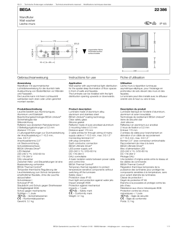 Bega 22 386 W K4 Wall washer Instructions for use | Manualzz