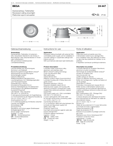 Bega 24 447 W K4 Recessed ceiling downlight Instructions for use | Manualzz