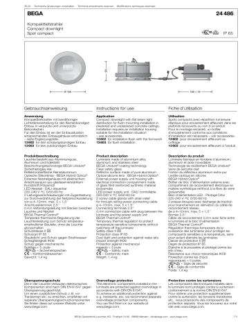 Bega 24 486 K4 Recessed ceiling luminaire Instructions for use | Manualzz