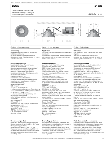Bega 24 626 W K4 Recessed ceiling downlight Instructions for use | Manualzz