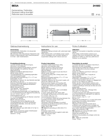 Bega 24 683 K4 Recessed ceiling downlight Instructions for use | Manualzz