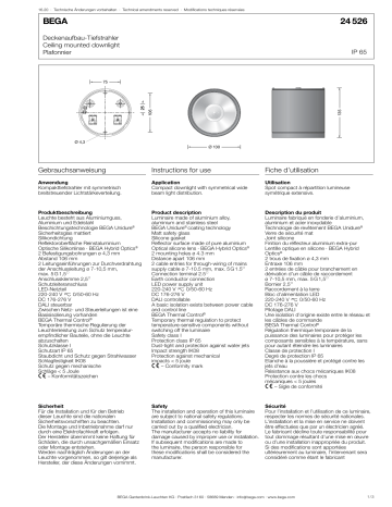 Bega 24 526 W K4 Ceiling mounted downlight Instructions for use | Manualzz
