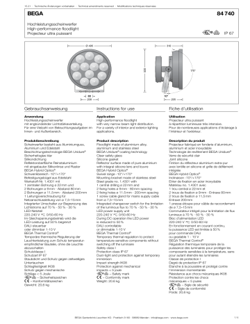 Bega 84 740 K4 High-performance floodlight Instructions for use | Manualzz