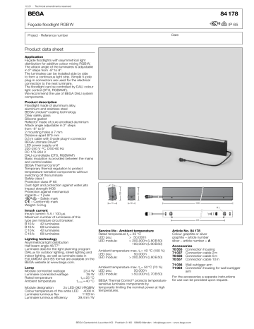 Bega 84 178 A Façade floodlight RGB W Data Sheet | Manualzz
