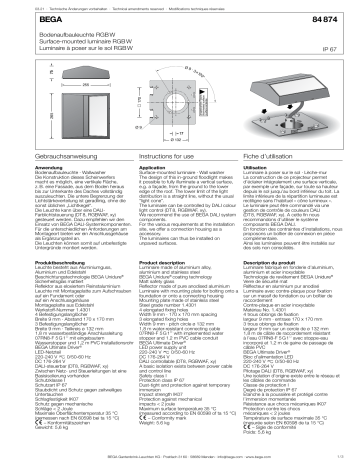 Bega 84 874 Surface-mounted luminaire RGB W Instructions for use | Manualzz