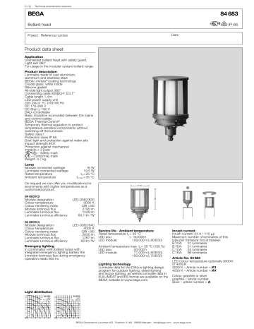 Bega 84 683 K4 Bollard head Data Sheet | Manualzz