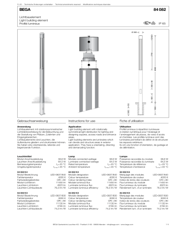 Bega 84 082 K4 Light building element Instructions for use | Manualzz