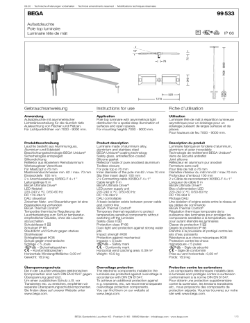 Bega 99 533 K4 Pole top luminaire Instructions for use | Manualzz