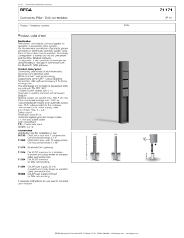 Bega 71 171 Smart Socket Data Sheet | Manualzz