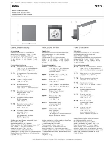 Bega 70 178 Safety socket outlet Instructions for use | Manualzz