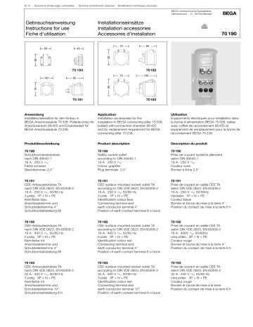 Bega 70 190 Safety socket outlet Instructions for use | Manualzz