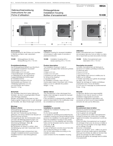 Bega 10 436 Installation housing Instructions for use | Manualzz