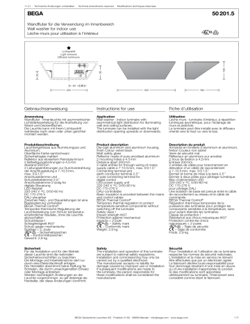 Bega 50 201.5 K4 Wall luminaire Instructions for use | Manualzz