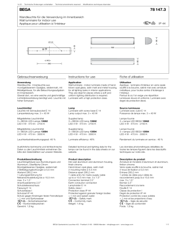 Bega 78 147.3 K3 Wall luminaire Instructions for use | Manualzz