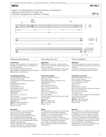 Bega 50 144.1 K4 Wall luminaire Instructions for use | Manualzz