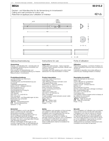 Bega 50 215.2 K4 Wall luminaire Instructions for use | Manualzz