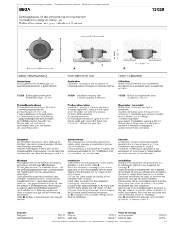 Bega 13 026 Installation housing Instructions for use | Manualzz