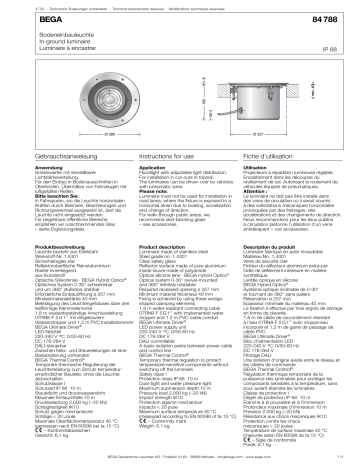 Bega 84 788 R K4 In-ground luminaire Instructions for use | Manualzz