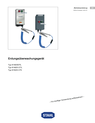 Stahl 8150/5-V75 8146/5075 8146/5-V73 Operating instructions | Manualzz