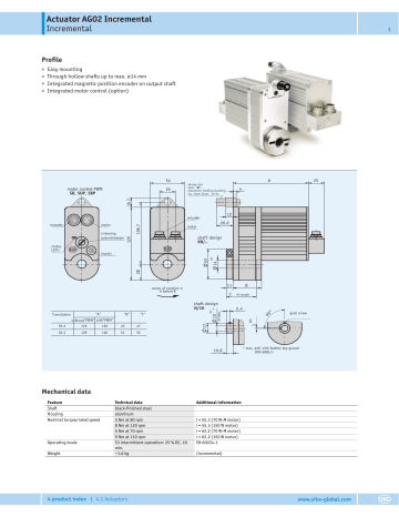 Siko AG02 Incremental Actuator Karta katalogowa | Manualzz