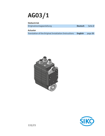 Siko AG03/1 Actuator Installation Instructions | Manualzz