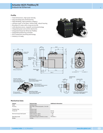 Siko AG25 Fieldbus/IE Actuator Data Sheet | Manualzz