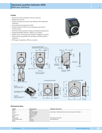 Siko AP05 Electronic position indicator Data Sheet | Manualzz