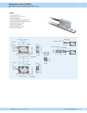 Siko LE100/1 Magnetic sensor Data Sheet | Manualzz
