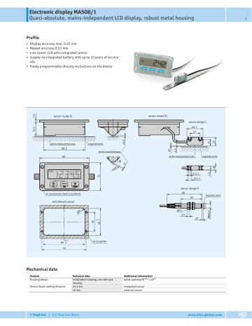 Siko MA508/1 Electronic display Data Sheet | Manualzz