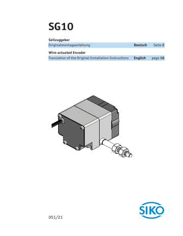 Siko SG10 Wire-actuated encoder User Information | Manualzz