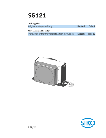 Siko SG121 Wire-actuated encoder Installation Instructions | Manualzz