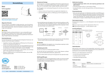 Siko SG42 Wire-actuated encoder Quick Start Guide | Manualzz