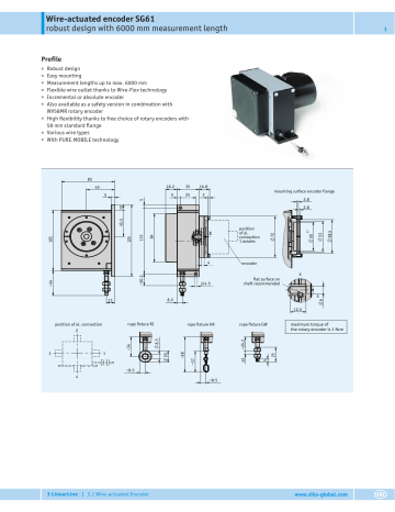 Siko SG61 Wire-actuated encoder Data Sheet | Manualzz