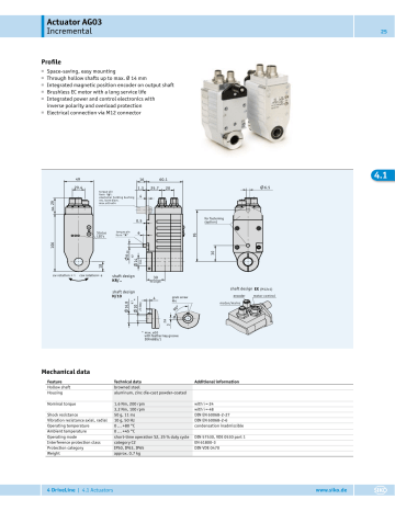 Siko AG03 inkremental Actuator Data Sheet | Manualzz