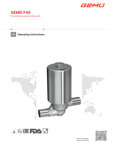 Gemu F40 Pneumatically operated filling valve Operating Instructions ...