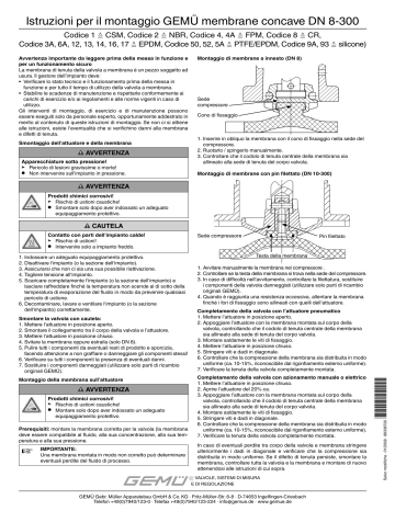 Gemu Code 14 EPDM diaphragm Manuale utente | Manualzz