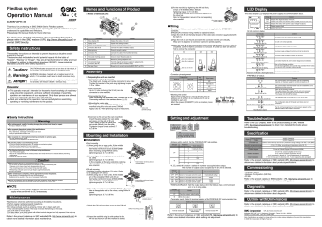 SMC EX600-SPR2A SI Unit Quick Guide | Manualzz