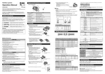 SMC EX600-SMJ2 SI Unit Quick Guide | Manualzz