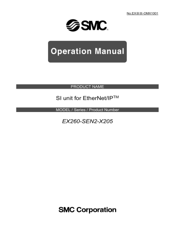 SMC EX260-SEN2-X205 SI Unit EtherNet/IP™ Owner's Manual | Manualzz