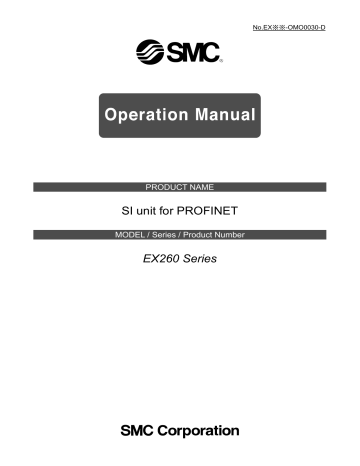SMC EX260-SPN1/2/3/4 SI Unit PROFINET Quick Guide | Manualzz