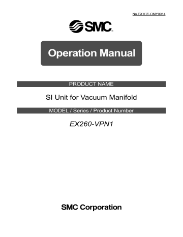 SMC EX260-VPN1 SI Unit Owner's Manual | Manualzz