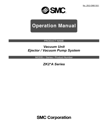 SMC ZK2 A Vacuum Unit Owner's Manual | Manualzz